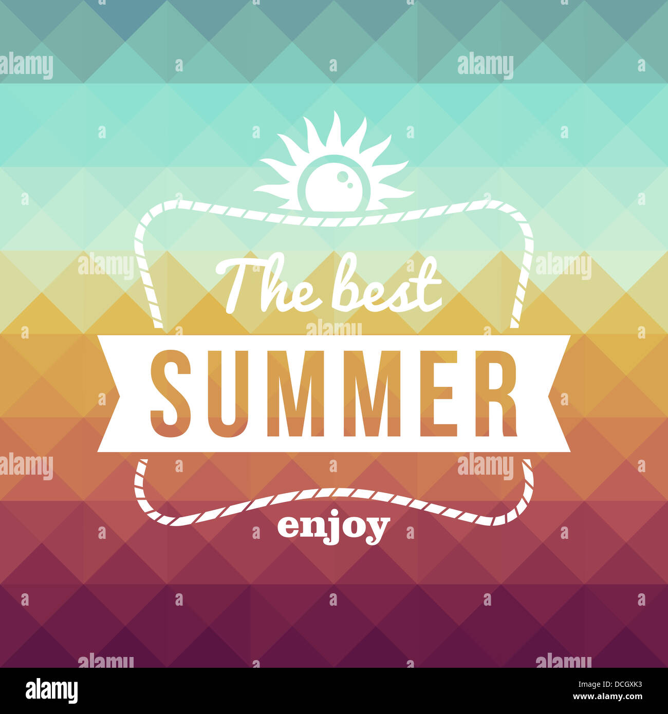 Vintage fashion the best summer enjoy poster, sun rope frame. Vector ...