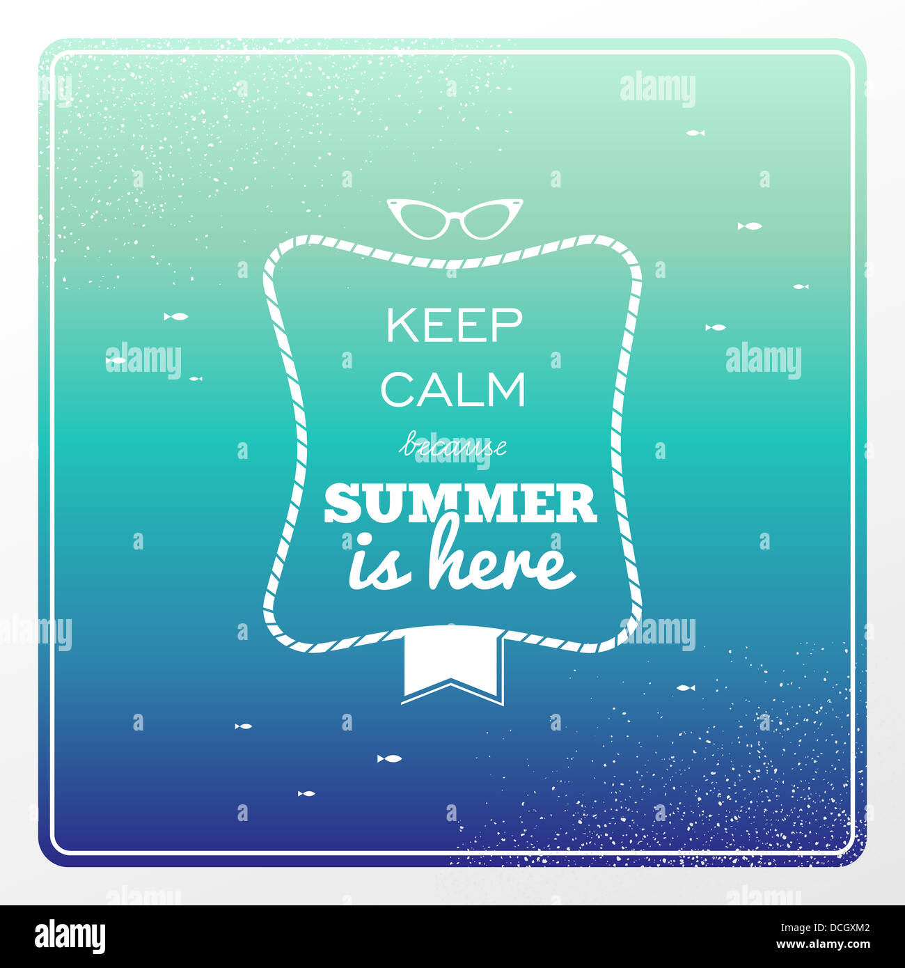 Retro keep calm summer is here poster sunglasses, water splash ...