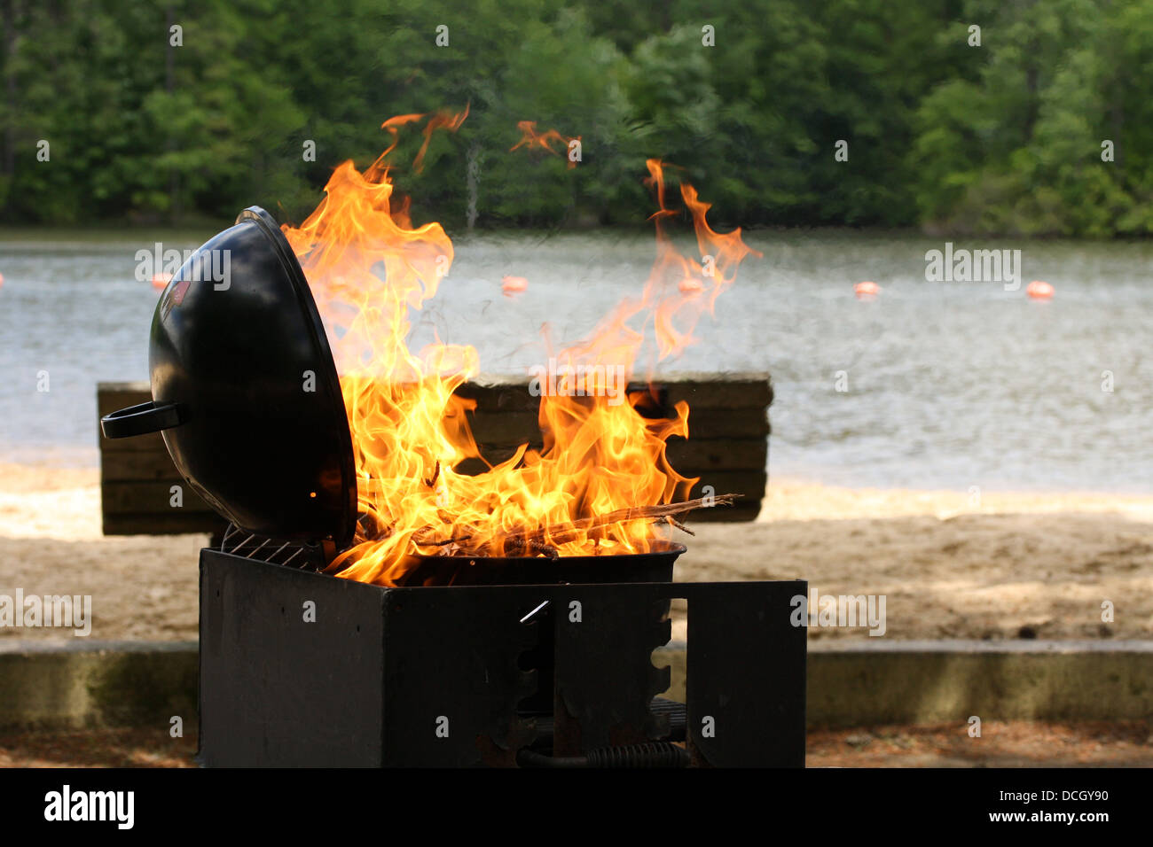 Barbecue grill fired up Stock Photo - Alamy