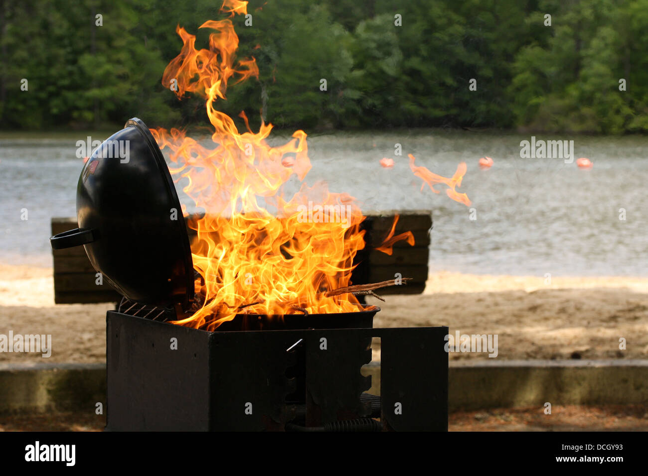 Barbecue grill fired up Stock Photo - Alamy