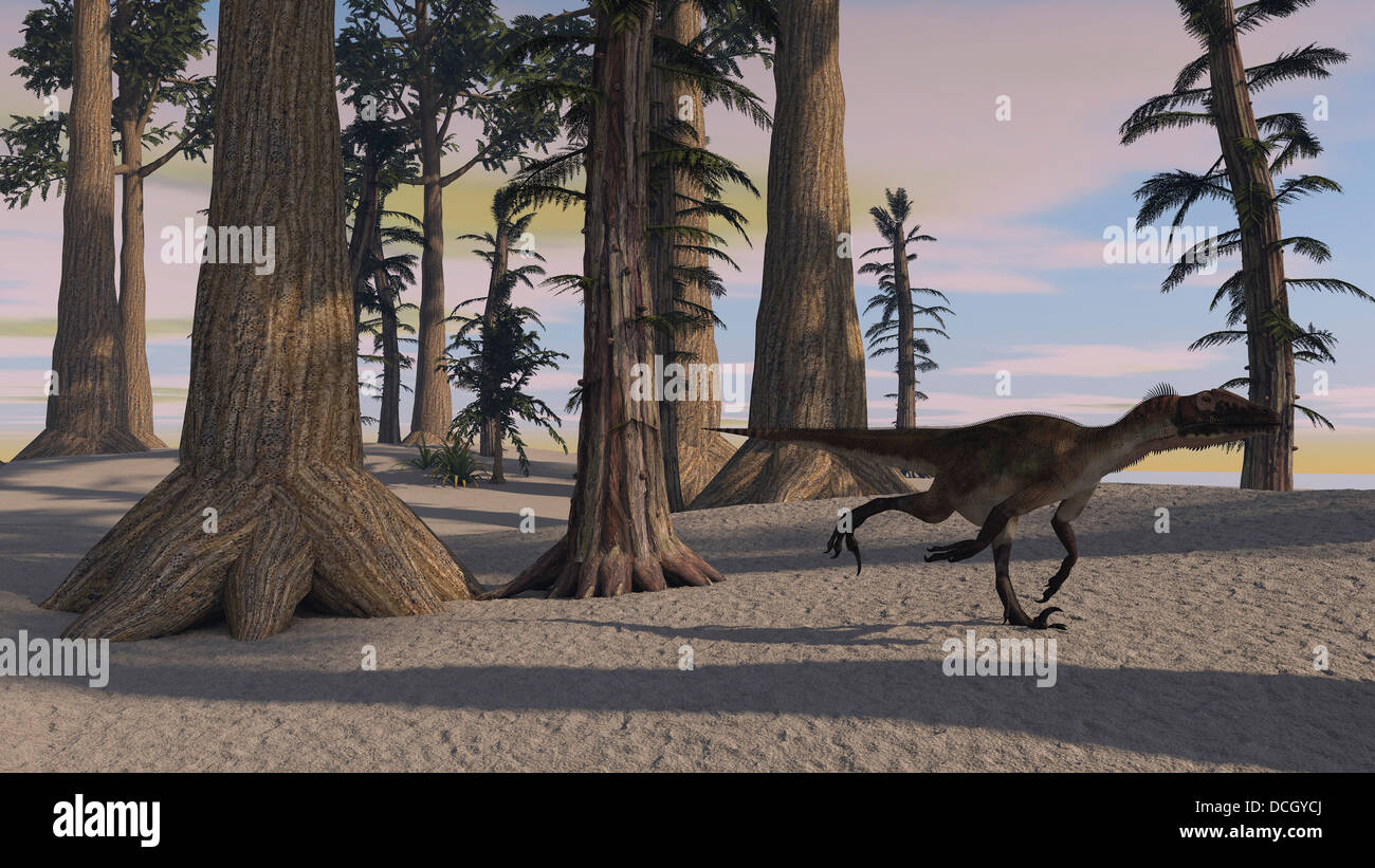 Utahraptor in a prehistoric environment Stock Photo - Alamy