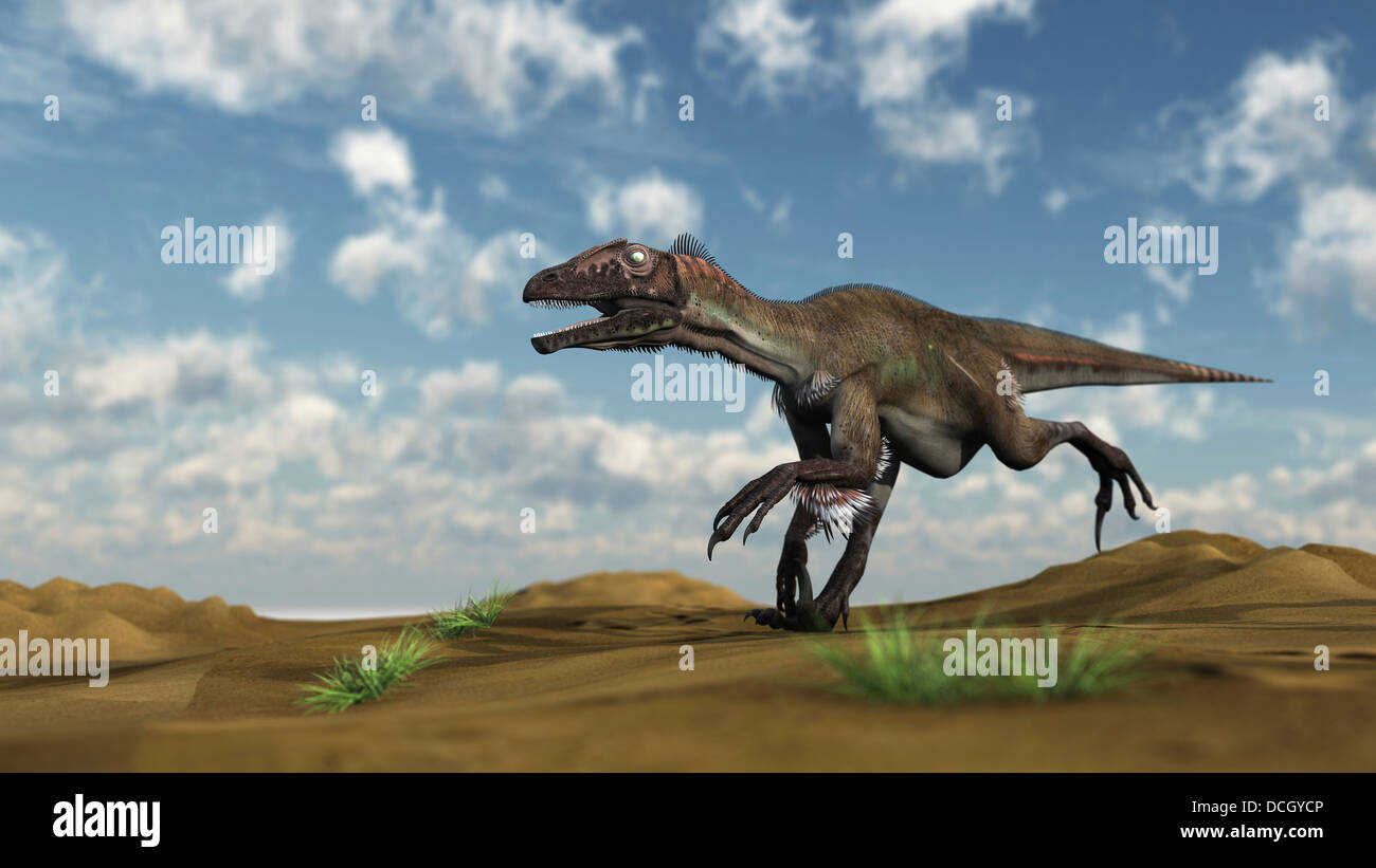 Utahraptor in prehistoric environment hi-res stock photography and ...