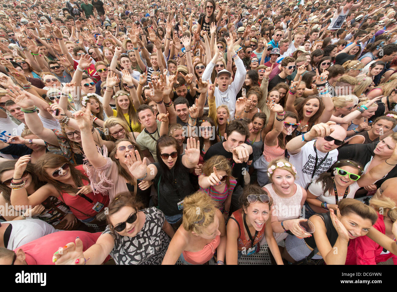 Music fans at the main stage during T In The Park Festival at Balado on ...