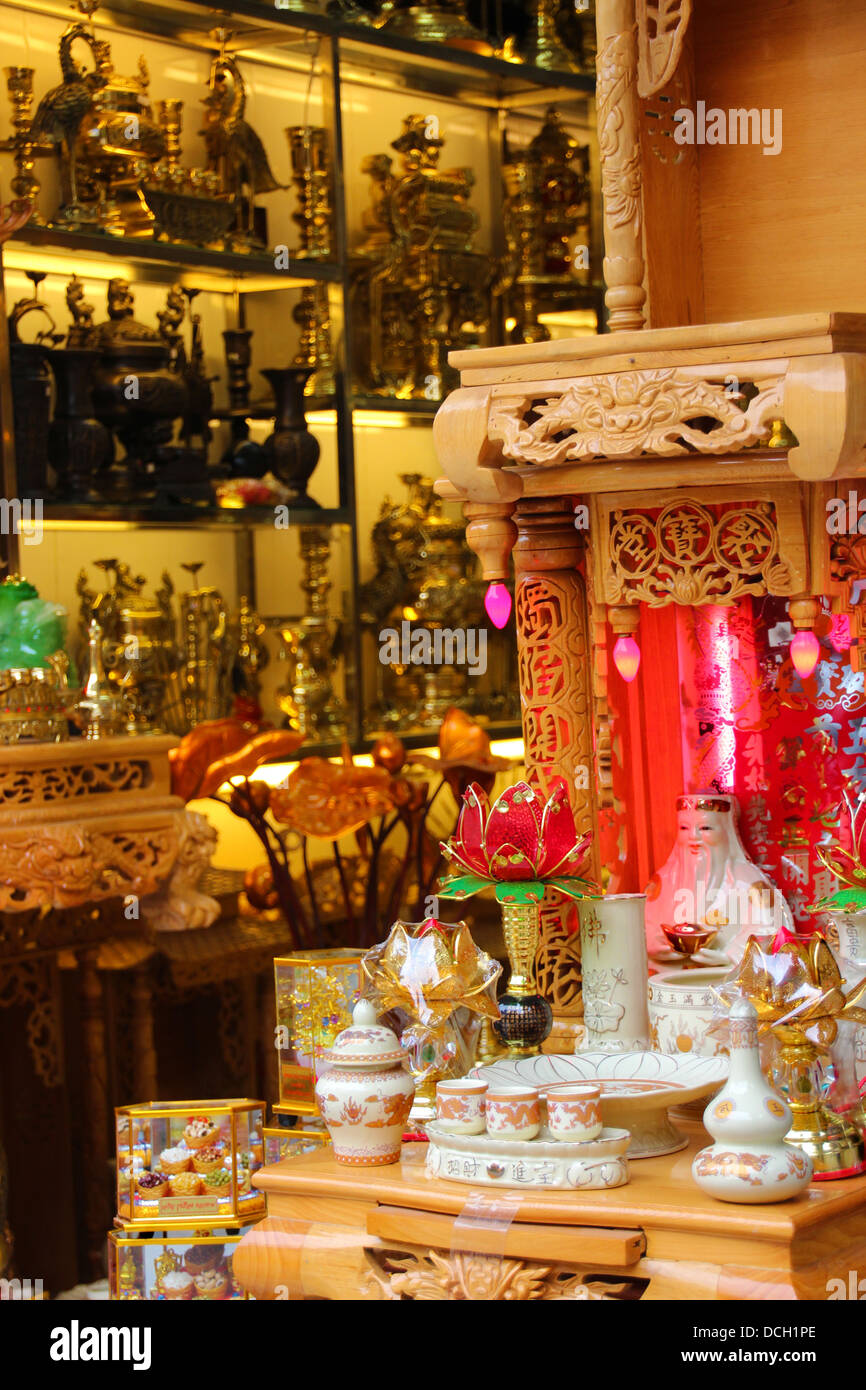 Shop stall selling religious merchandise in Hanoi, Vietnam Stock Photo ...