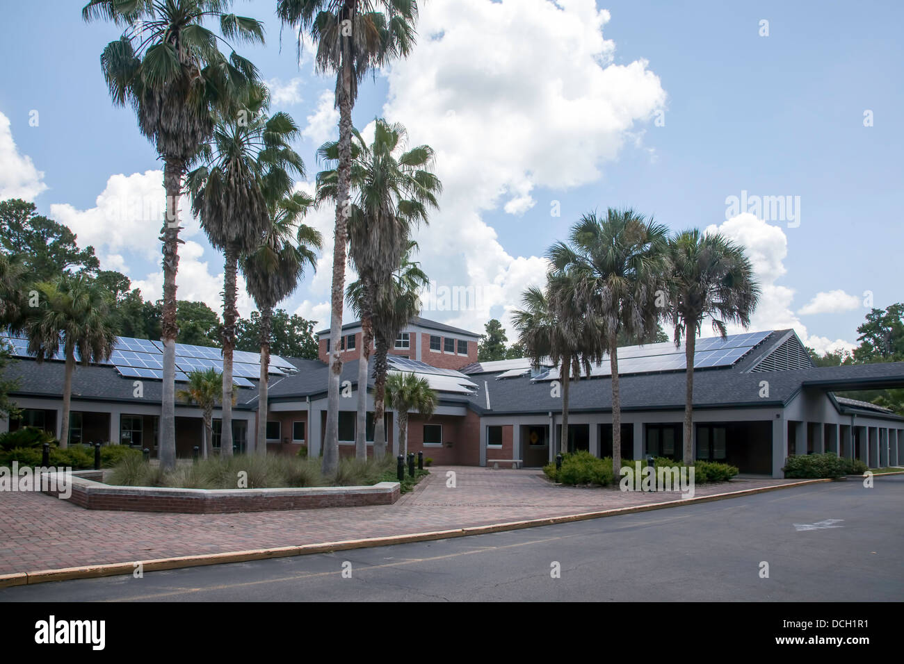 Solar panels on the roof of the Alachua County Library Millhopper ...