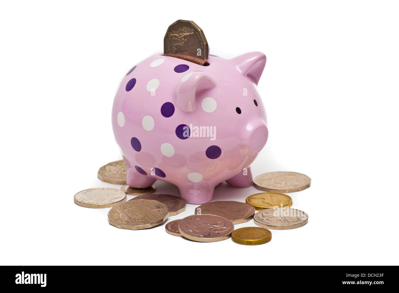 Piggy bank with Australian coins Stock Photo - Alamy