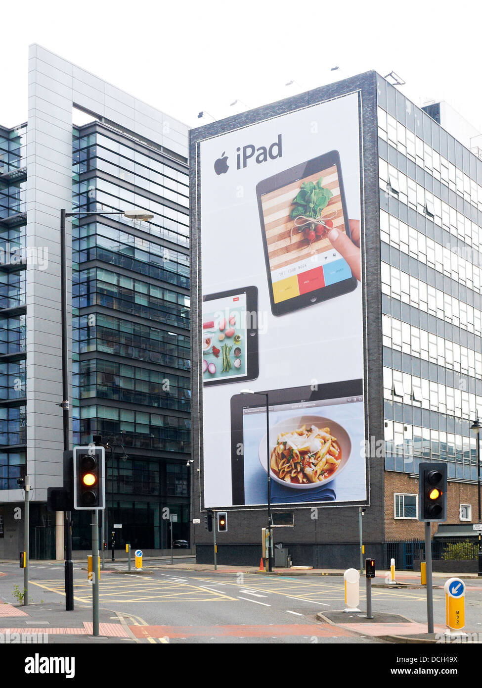 ipad commercial on highrise building in Manchester UK Stock Photo - Alamy