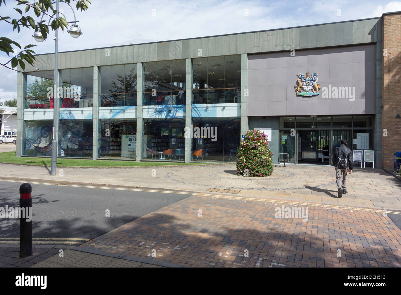 Students studying in a busy Public Library in Stockton on Tees Stock ...