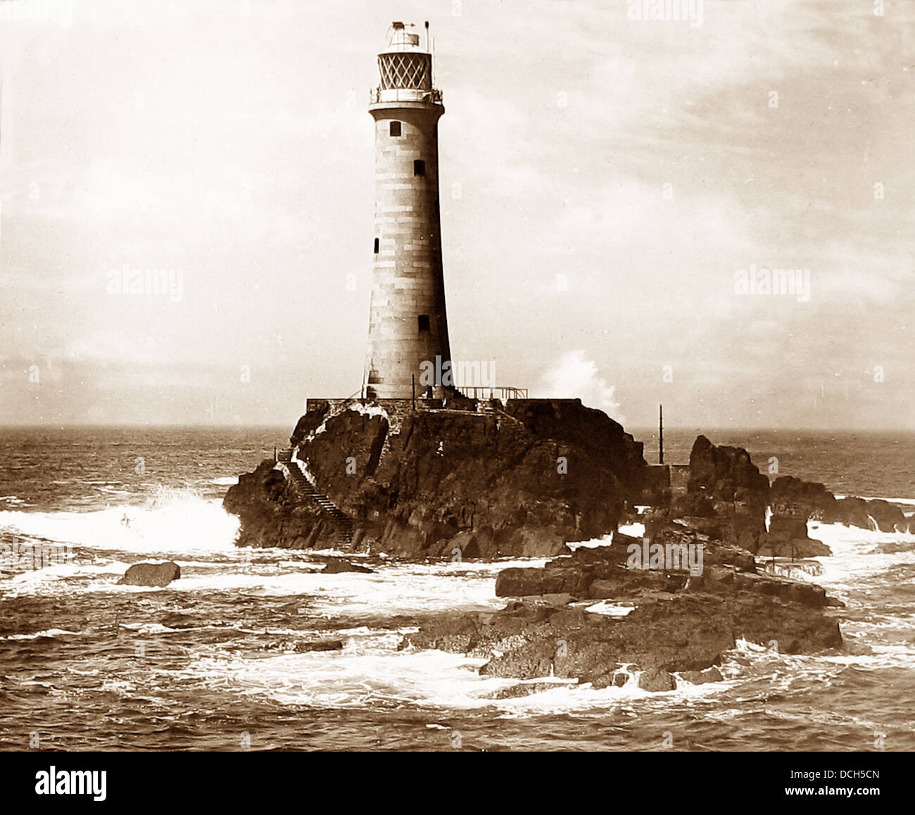 Longships Lighthouse Victorian period Stock Photo - Alamy