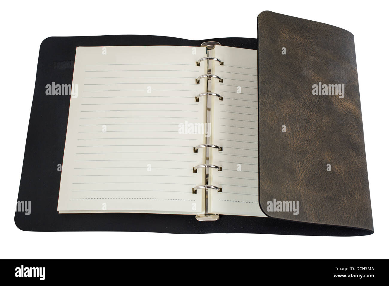Brown leather notebook cover on white background Stock Photo - Alamy