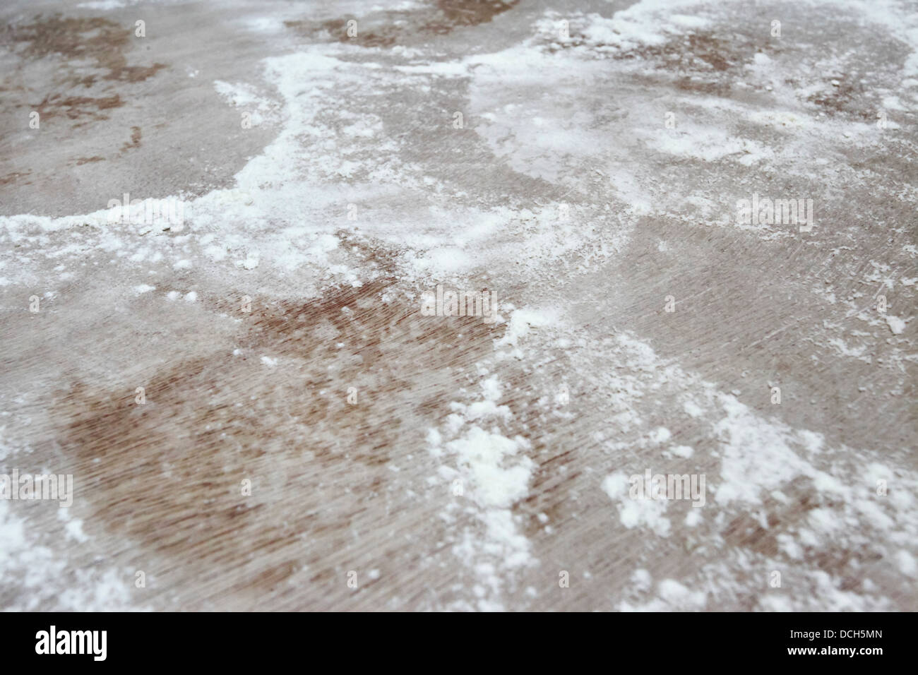 Baking Concept - flour is spread on the kneading surface Stock Photo ...