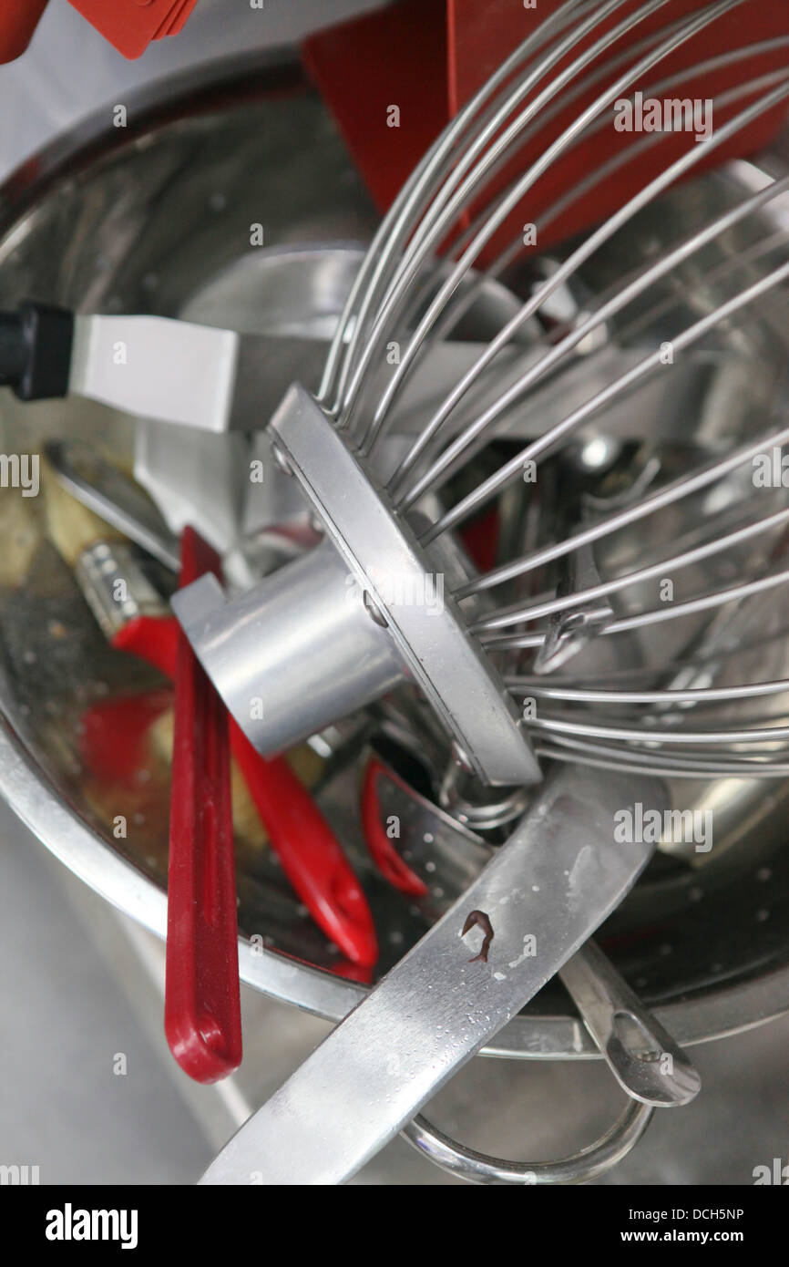 Baking Concept - tools used in baking: mixer, spatula and brush Stock ...