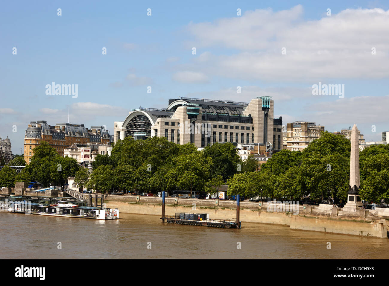 embankment place and charing cross railway station London England UK ...