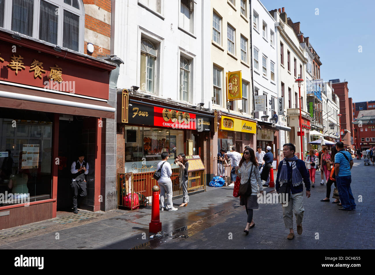 restaurants on gerrard street chinatown London England UK Stock Photo ...