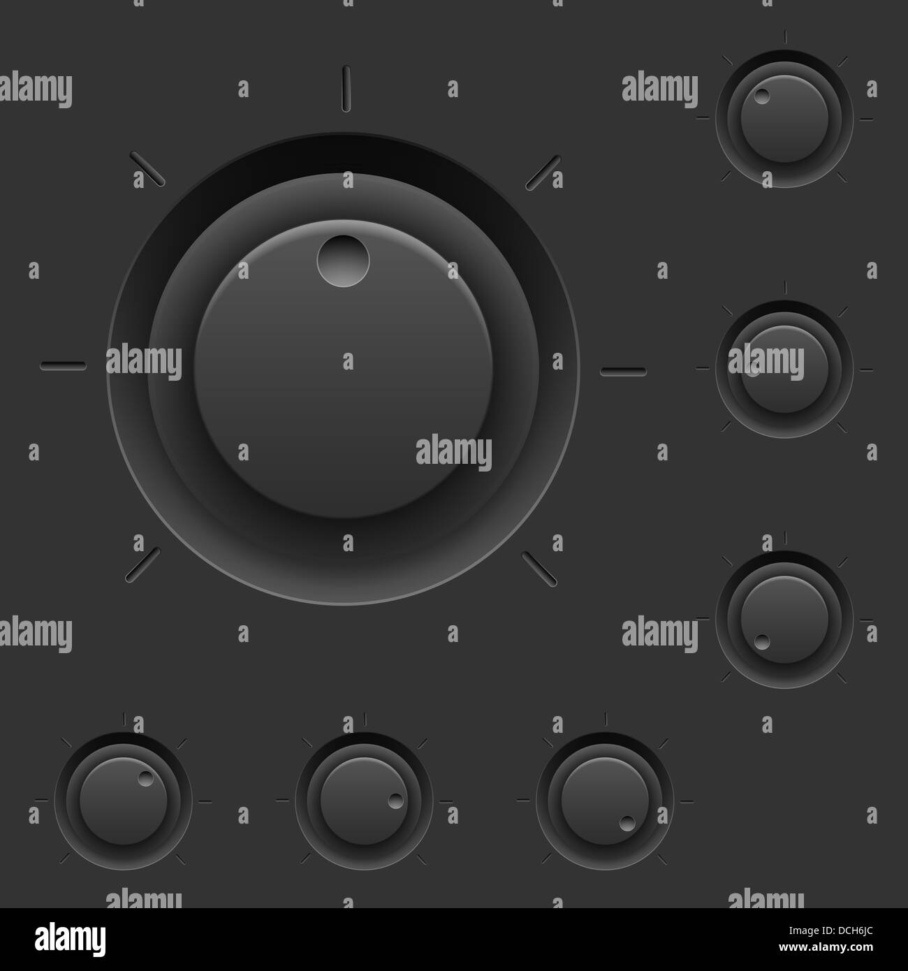 Black control panel with switches. Illustration for interface design ...