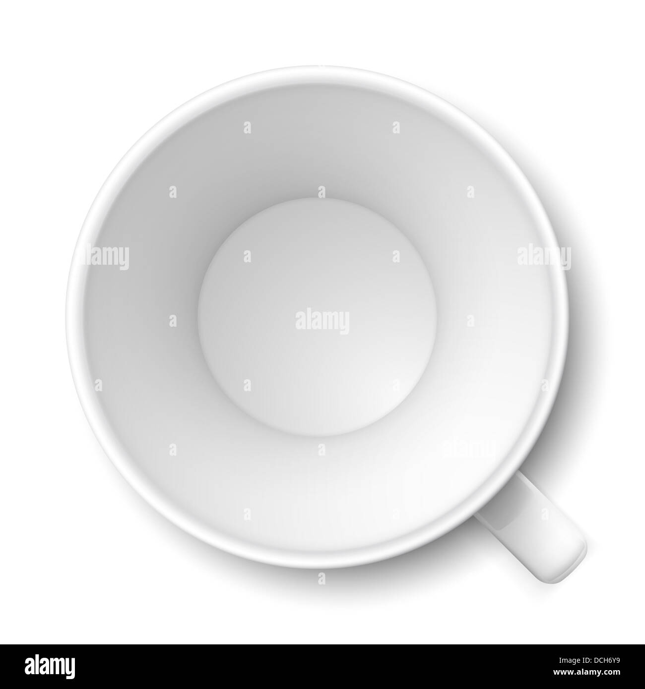Top view of empty coffee mug. Illustration on white Stock Photo - Alamy