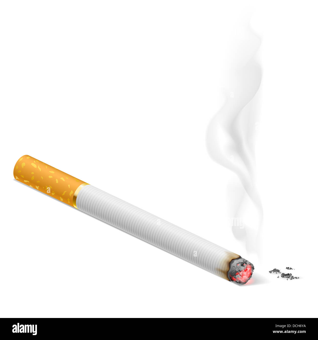 Smoking cigarette. Illustration on white background for design Stock ...