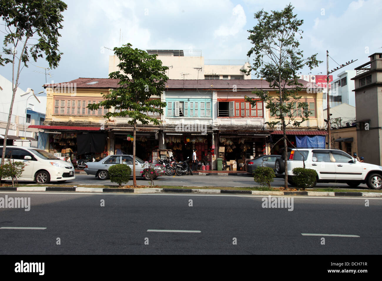 It's a photo of the street and house of Georgetown in Penang in ...