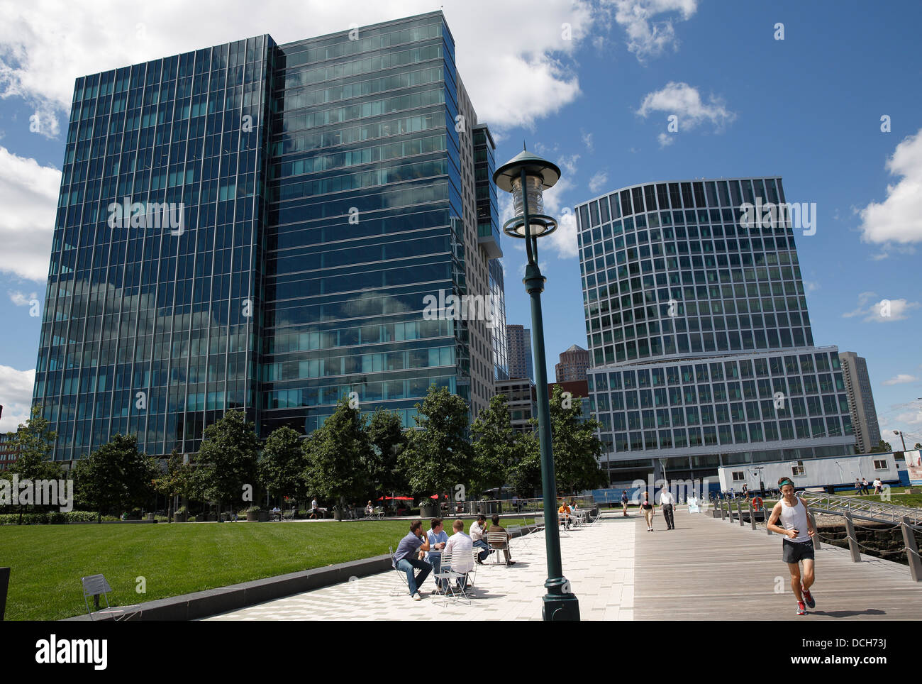 Harborwalk on Fan Pier in the Seaport District, Boston, Massachusetts ...