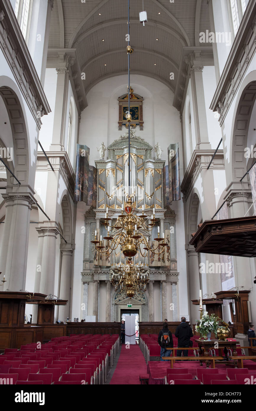 Westerkerk (Western church) interior in Amsterdam, Holland, Netherlands ...