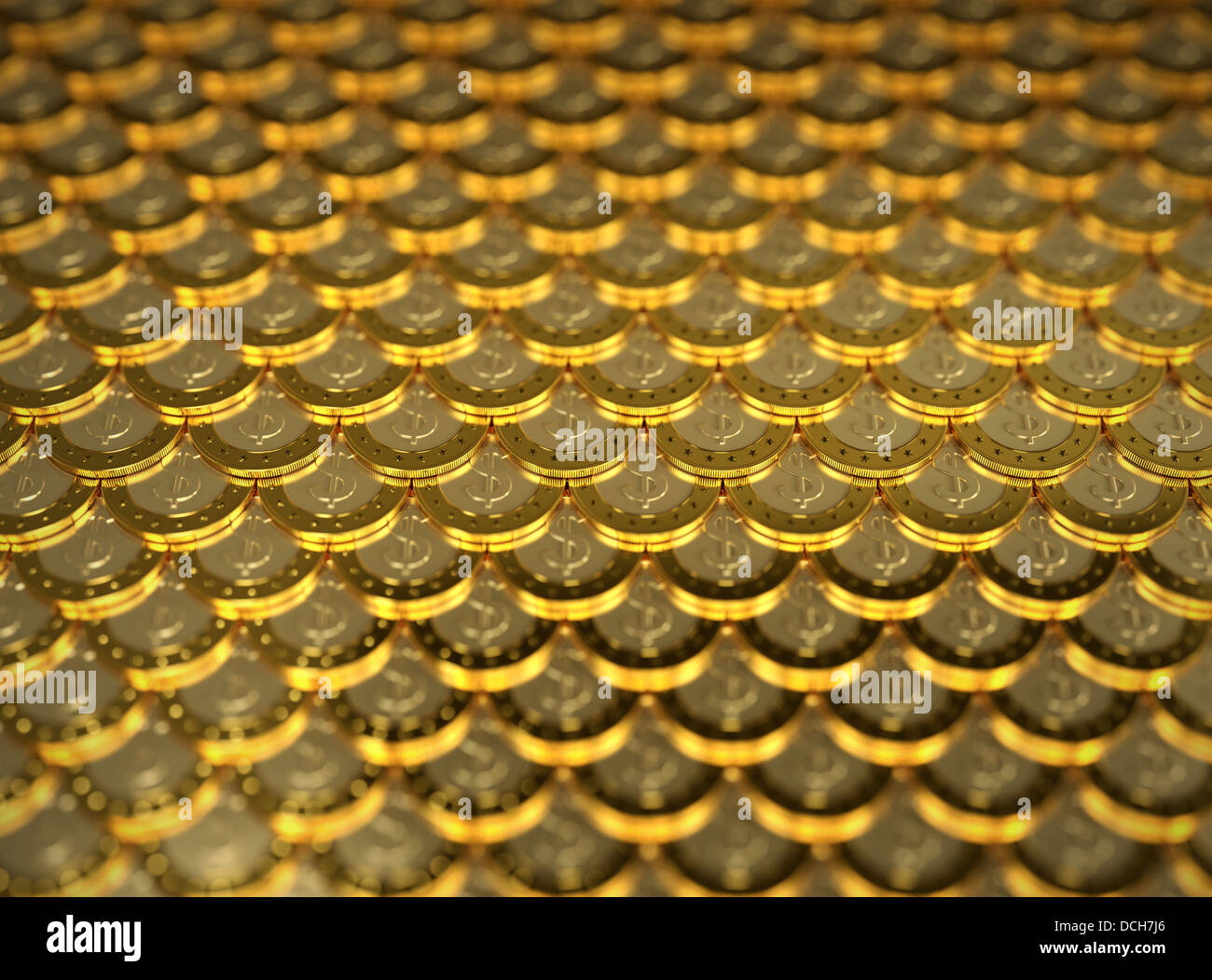 3D illustration of gold coins scale abstract background Stock Photo - Alamy