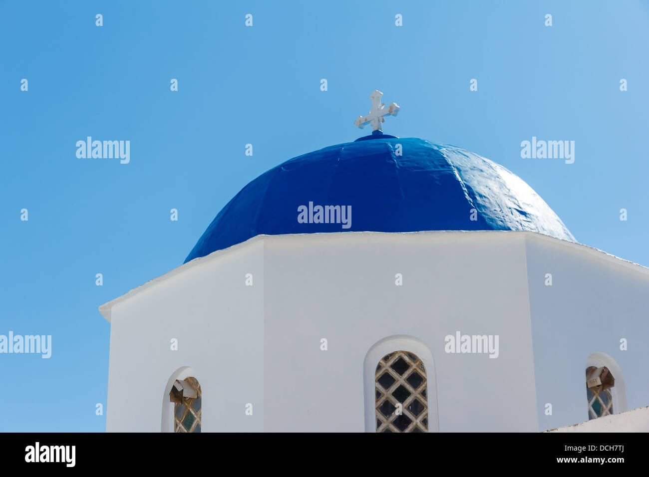 Traditional blue church dome in Greece Stock Photo - Alamy