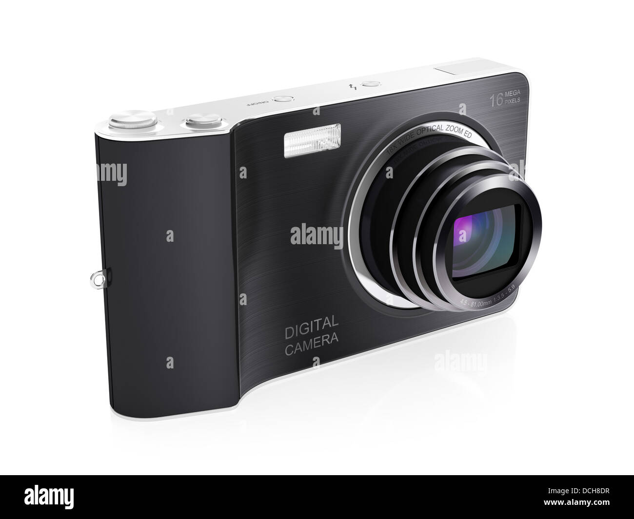 3D illustration of modern digital camera isolated on white background ...