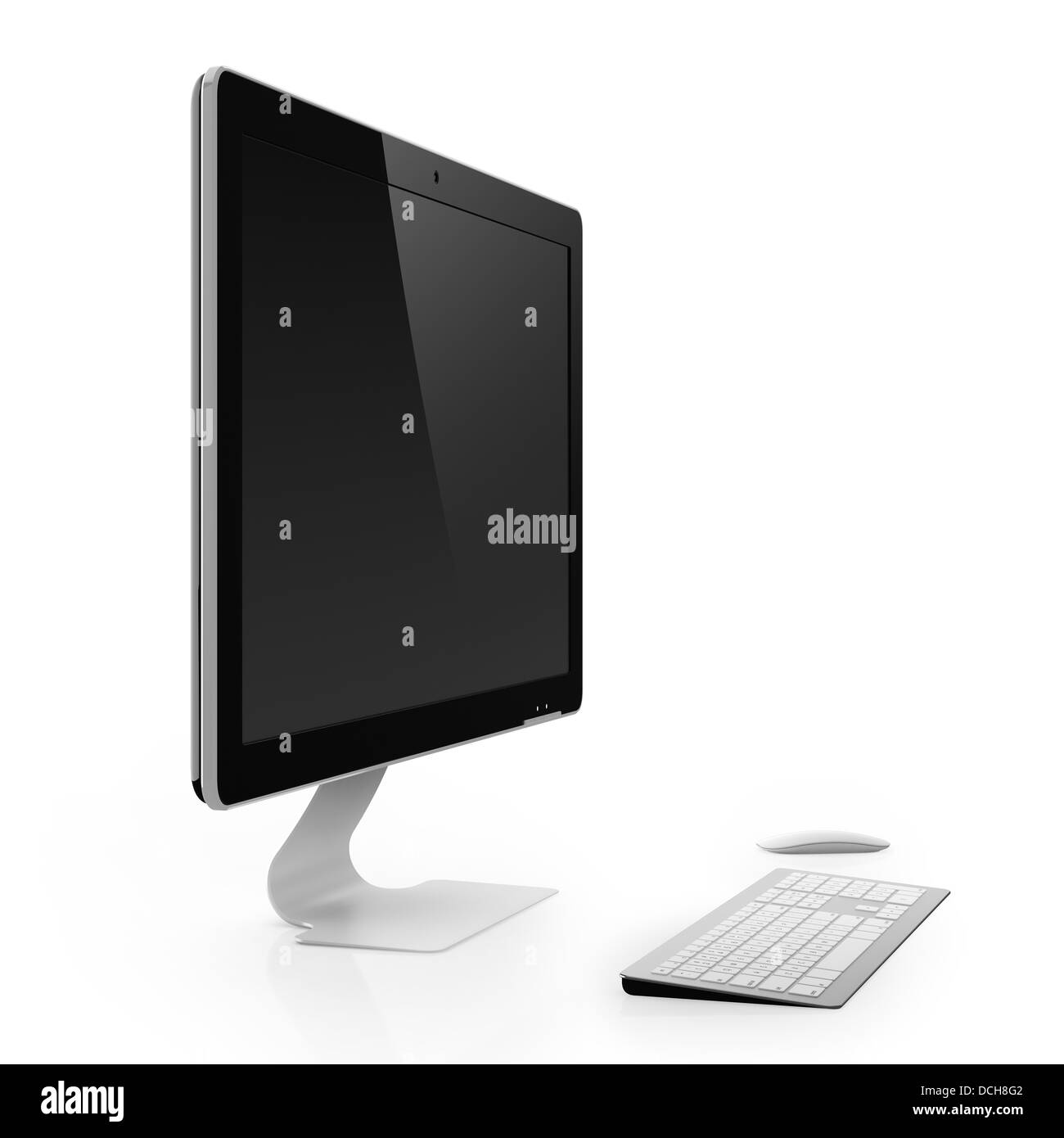 Computer monitor with black screen isolated on white background Stock ...