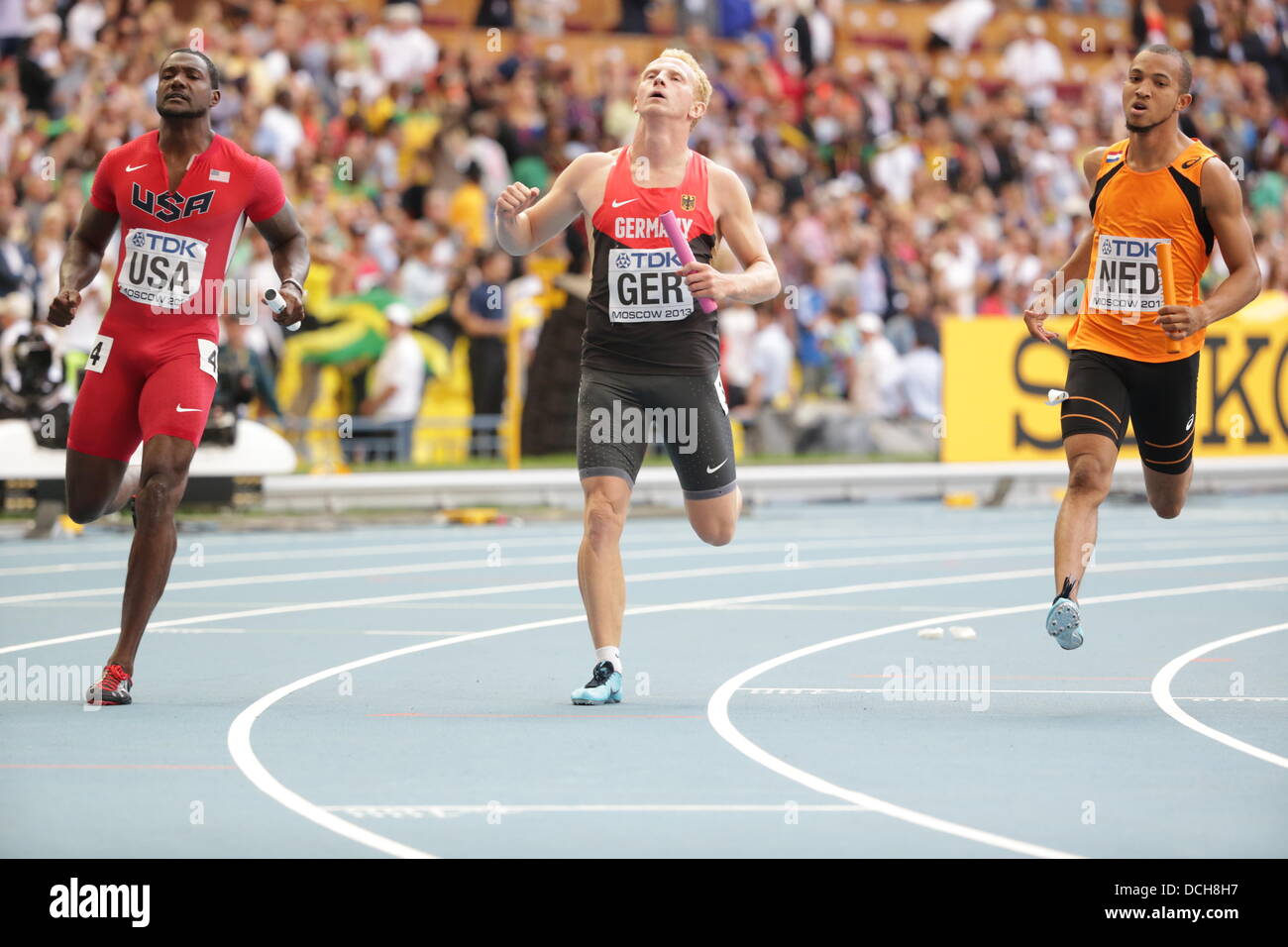 Mens 4x100 relay final athletics world championships hi-res stock ...
