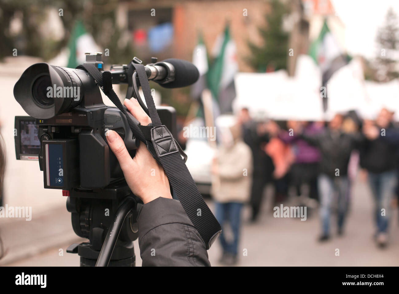 video camera for news TV broadcasting Stock Photo - Alamy