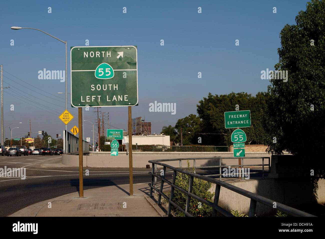 The 55 freeway entrance north/south sign (on ramp) on 17th street in ...