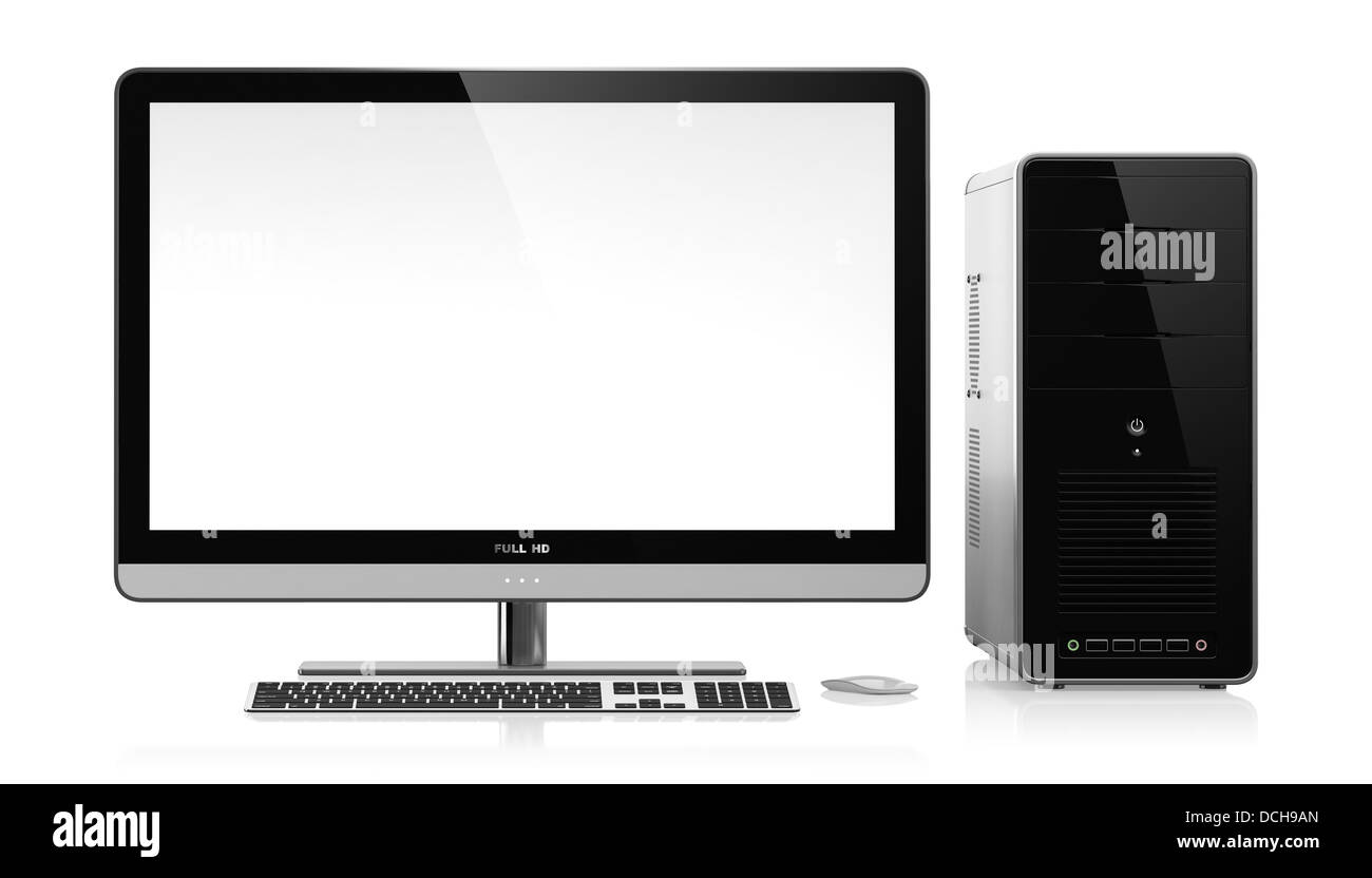 3D illustration of modern computer isolated on white background Stock ...