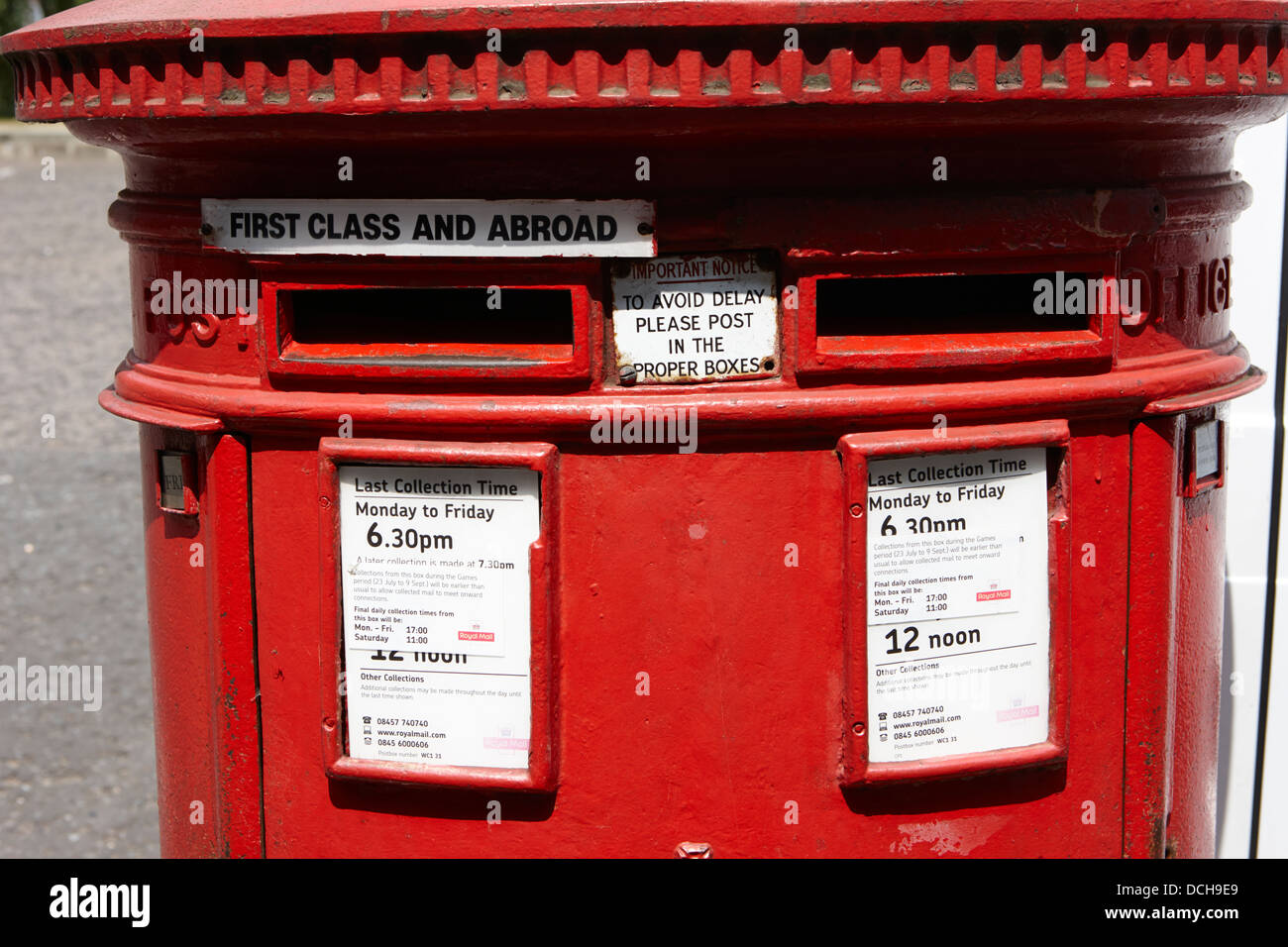 old style double red postbox London England UK Stock Photo - Alamy