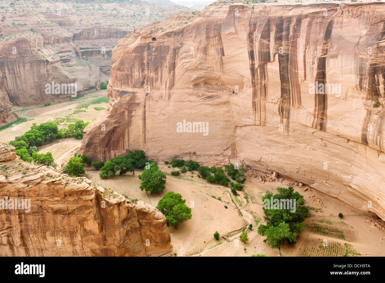 The Antelope House Anasazi ruins, viewed from North Rim at Canyon de ...