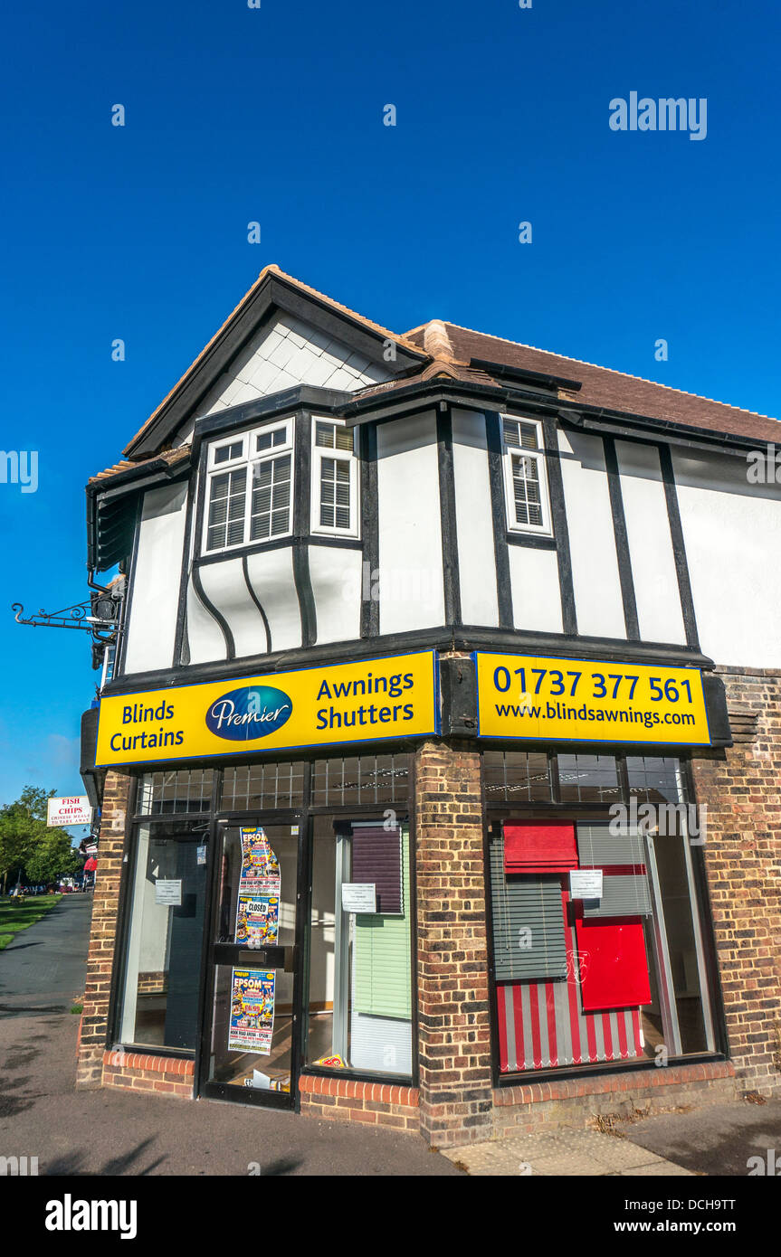 Blinds/curtains/awnings/shutters shop, with flats above, on Banstead ...