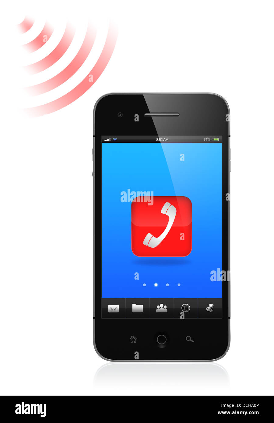 3D illustration of modern smartphone. Communications concept Stock ...