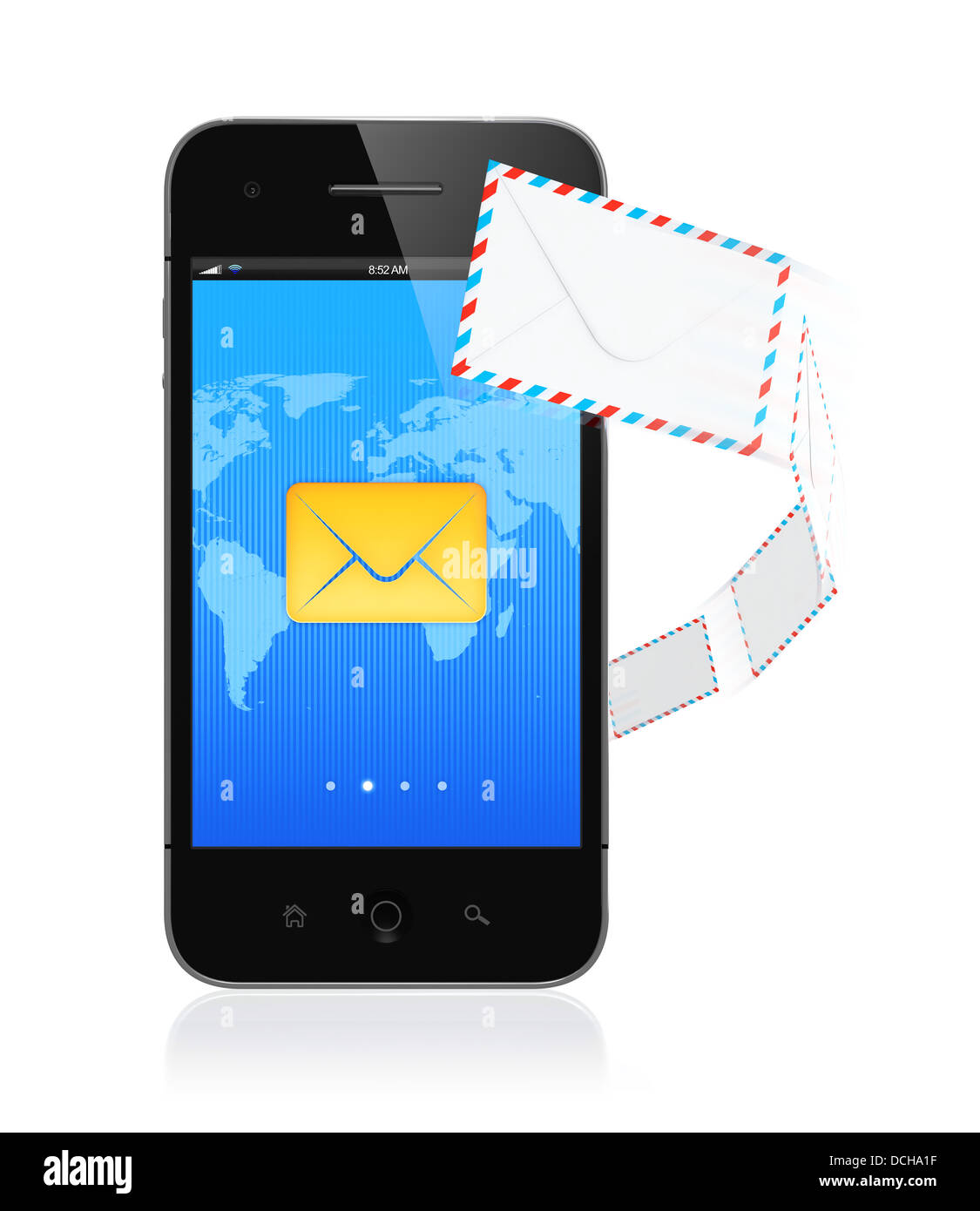 3D illustration of modern smartphone receiving message Stock Photo - Alamy