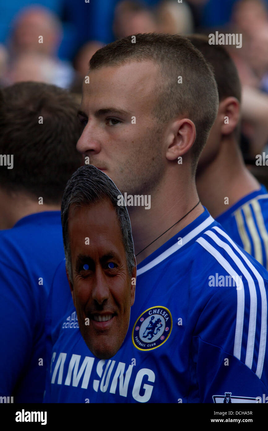 London, UK. 18th Aug, 2013. Chelsea football fans welcome back Jose ...