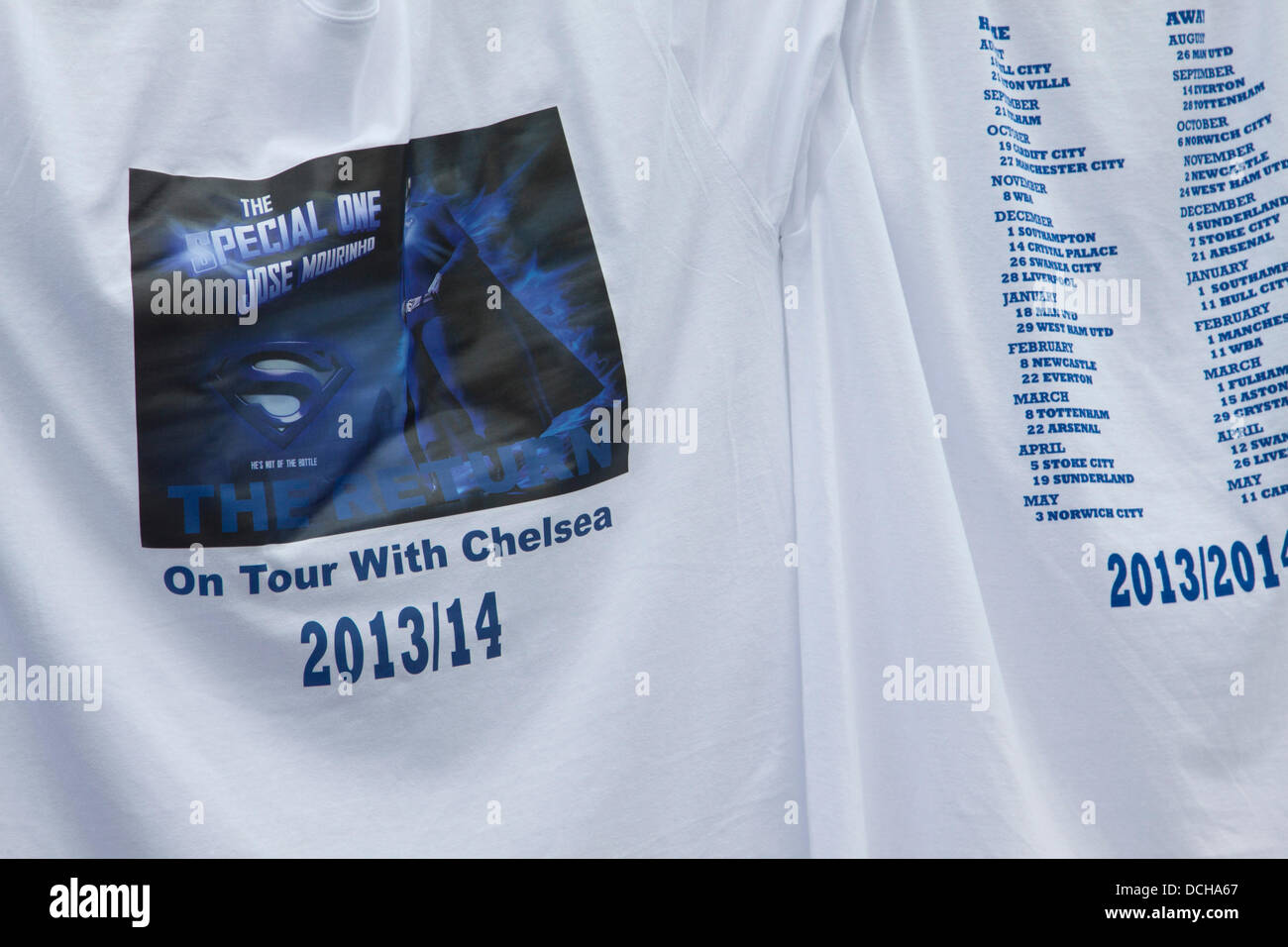 London, UK. 18th Aug, 2013. Chelsea football fans welcome back Jose ...