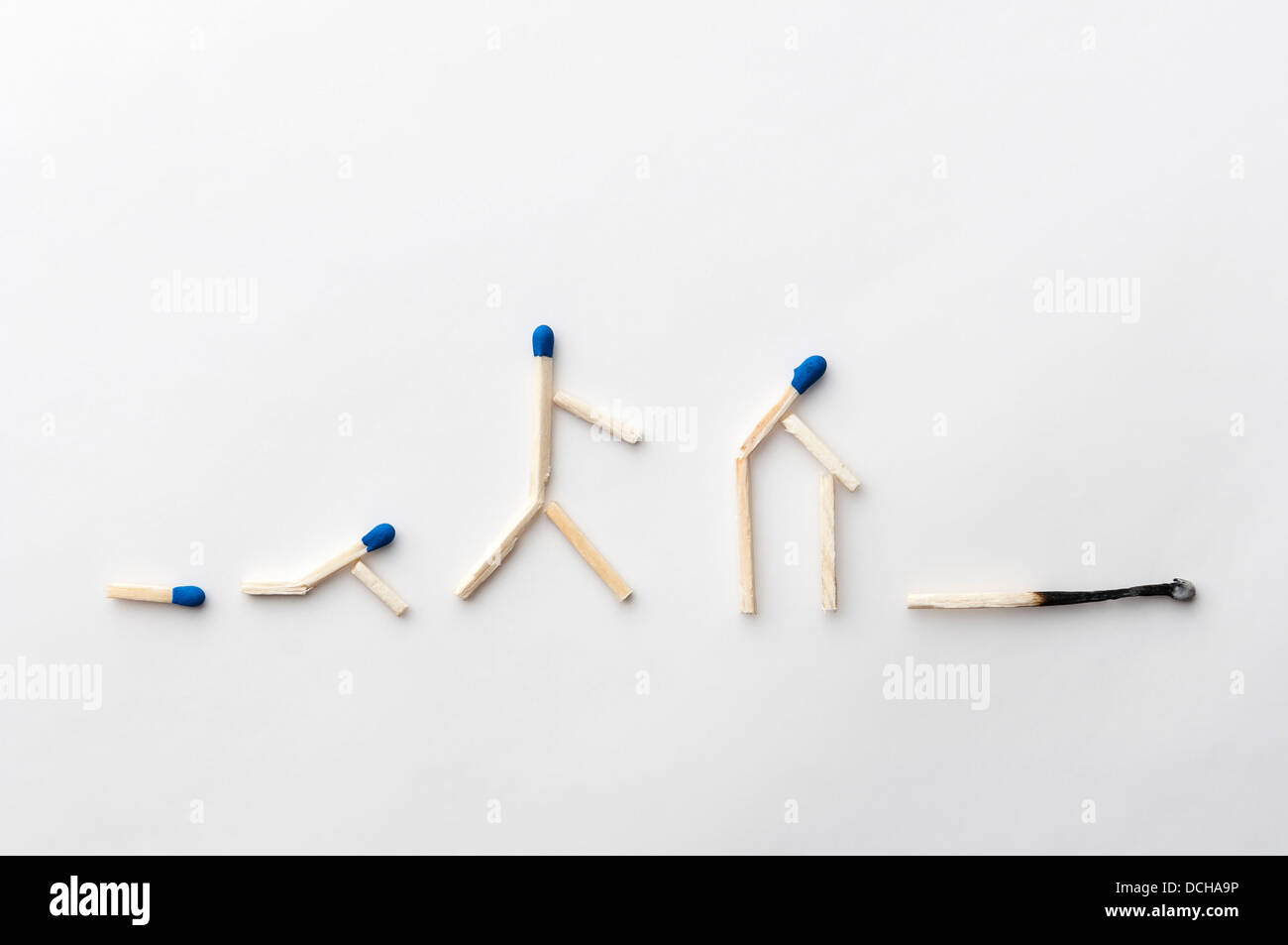 Life cycle matches symbolizing human life course Stock Photo - Alamy