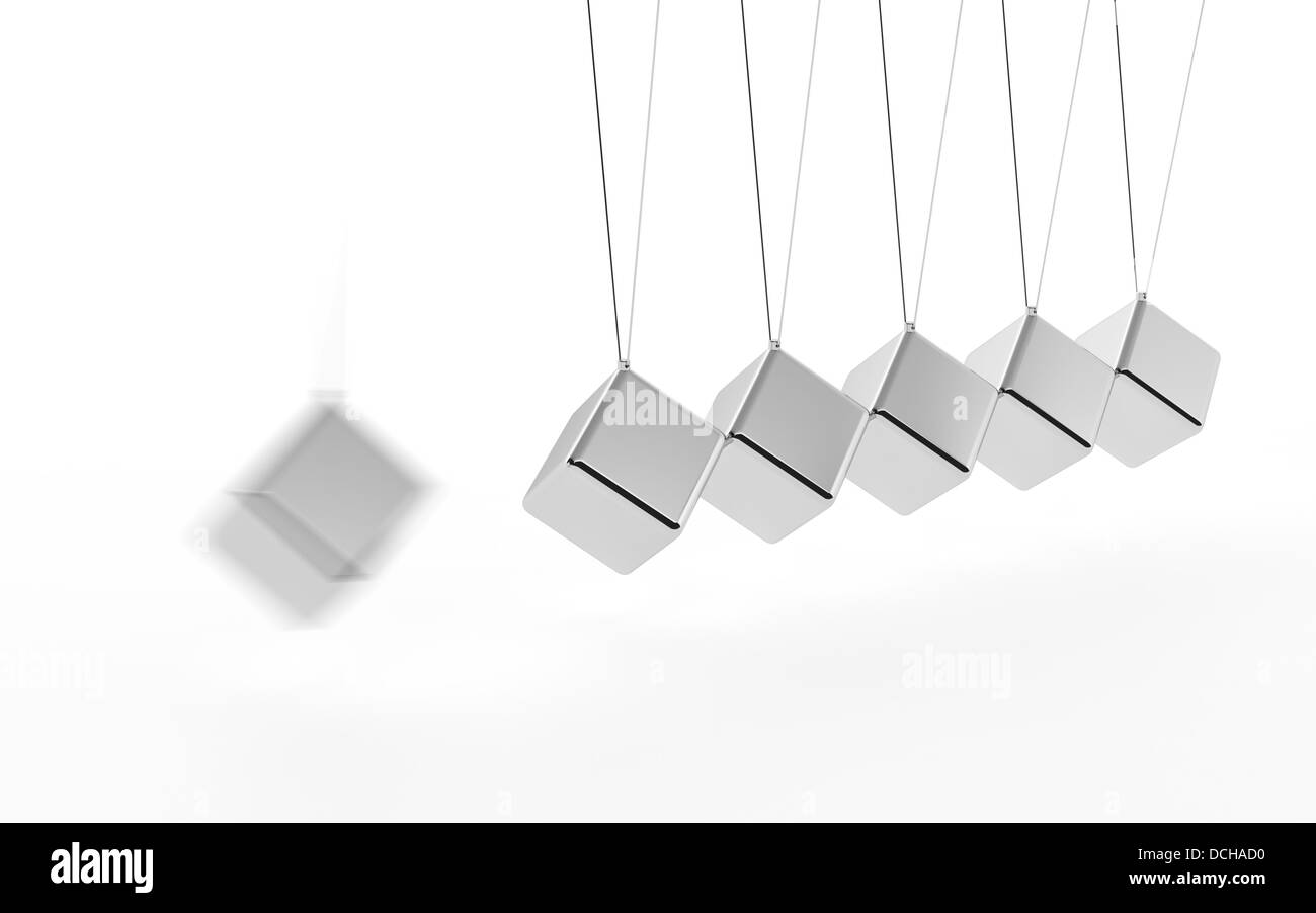 3D illustration of Newton's cradle with cubes instead of spheres Stock ...