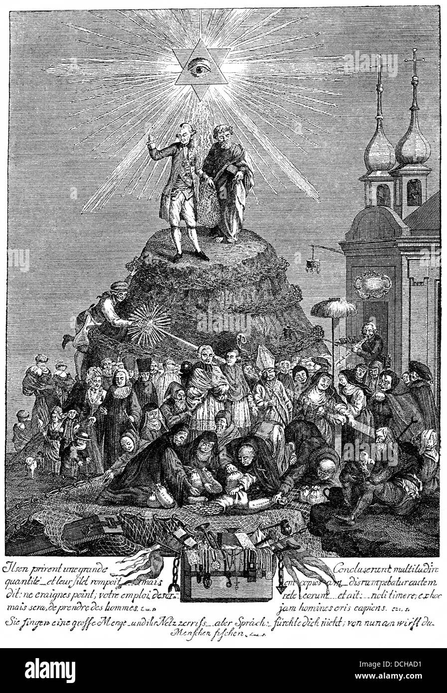 Historical satirical pamphlet from the 18th Century, the secularization ...