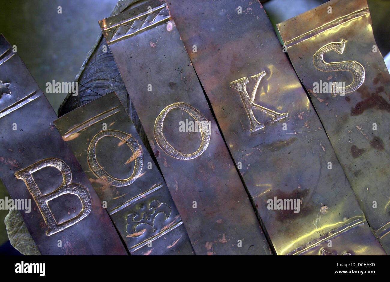 A metal Book sign Stock Photo - Alamy