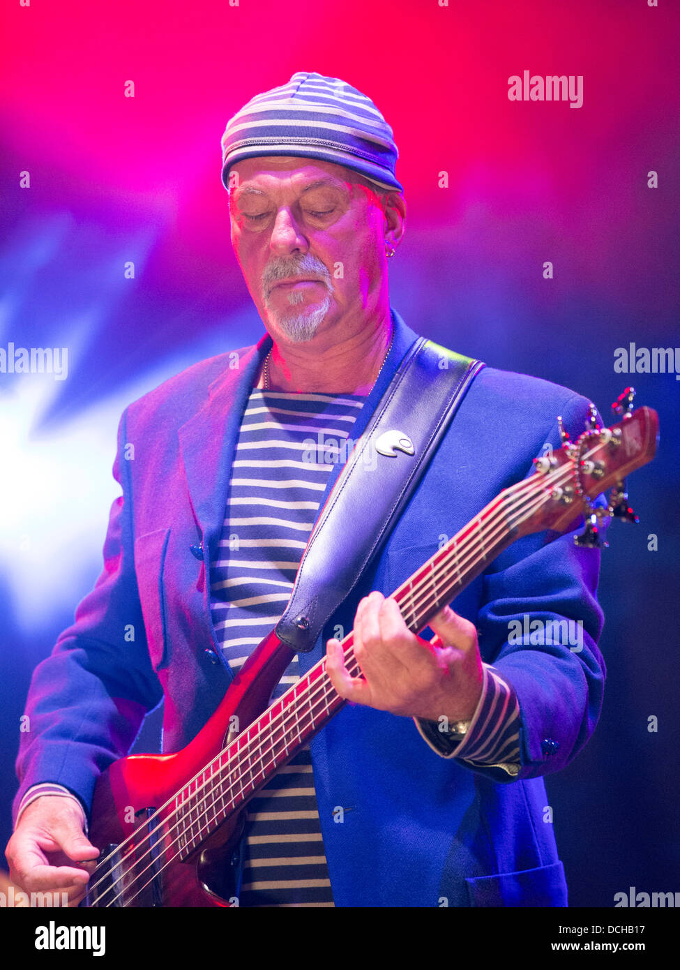 Dave Pegg, the bass player of Fairport Convention on stage at the band ...