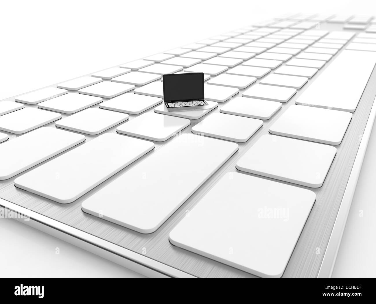3D abstract image of keyboard and laptop on top of it Stock Photo - Alamy
