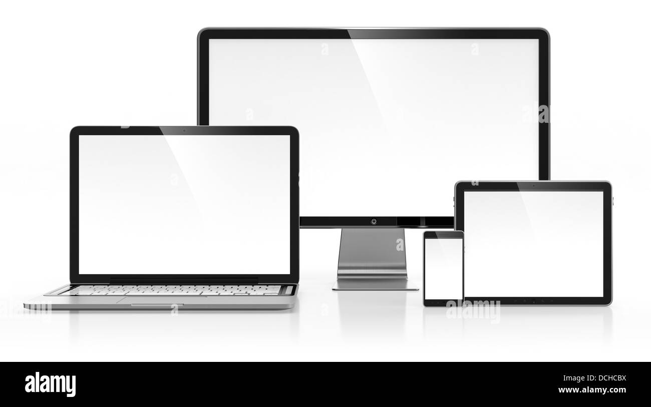 3D illustration of electronic devices isolated on white Stock Photo - Alamy