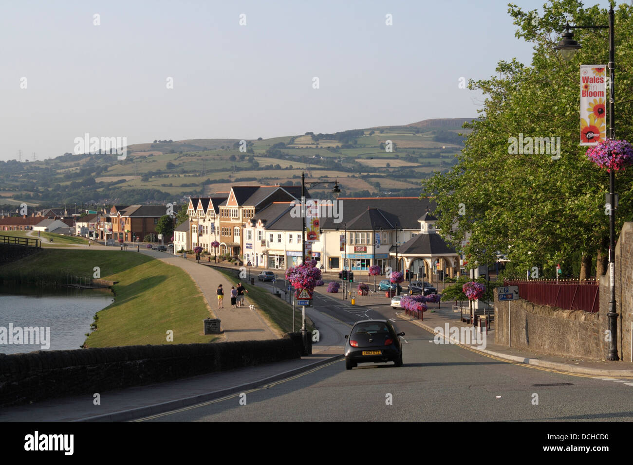 The view down castle street in Caerphilly, Wales UK Stock Photo - Alamy