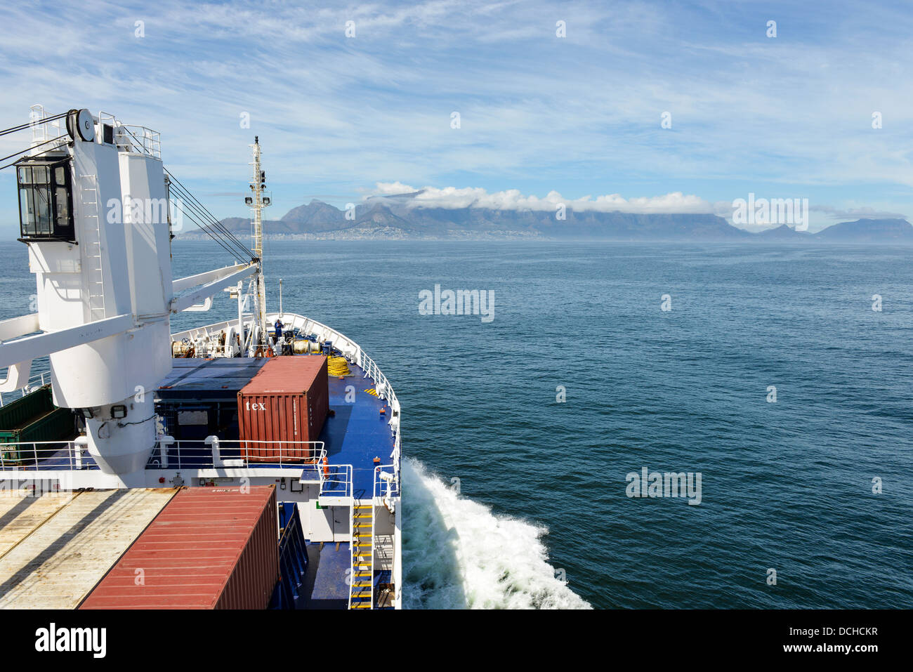 RMS St Helena heading into Cape Town with Table Mountain in the ...