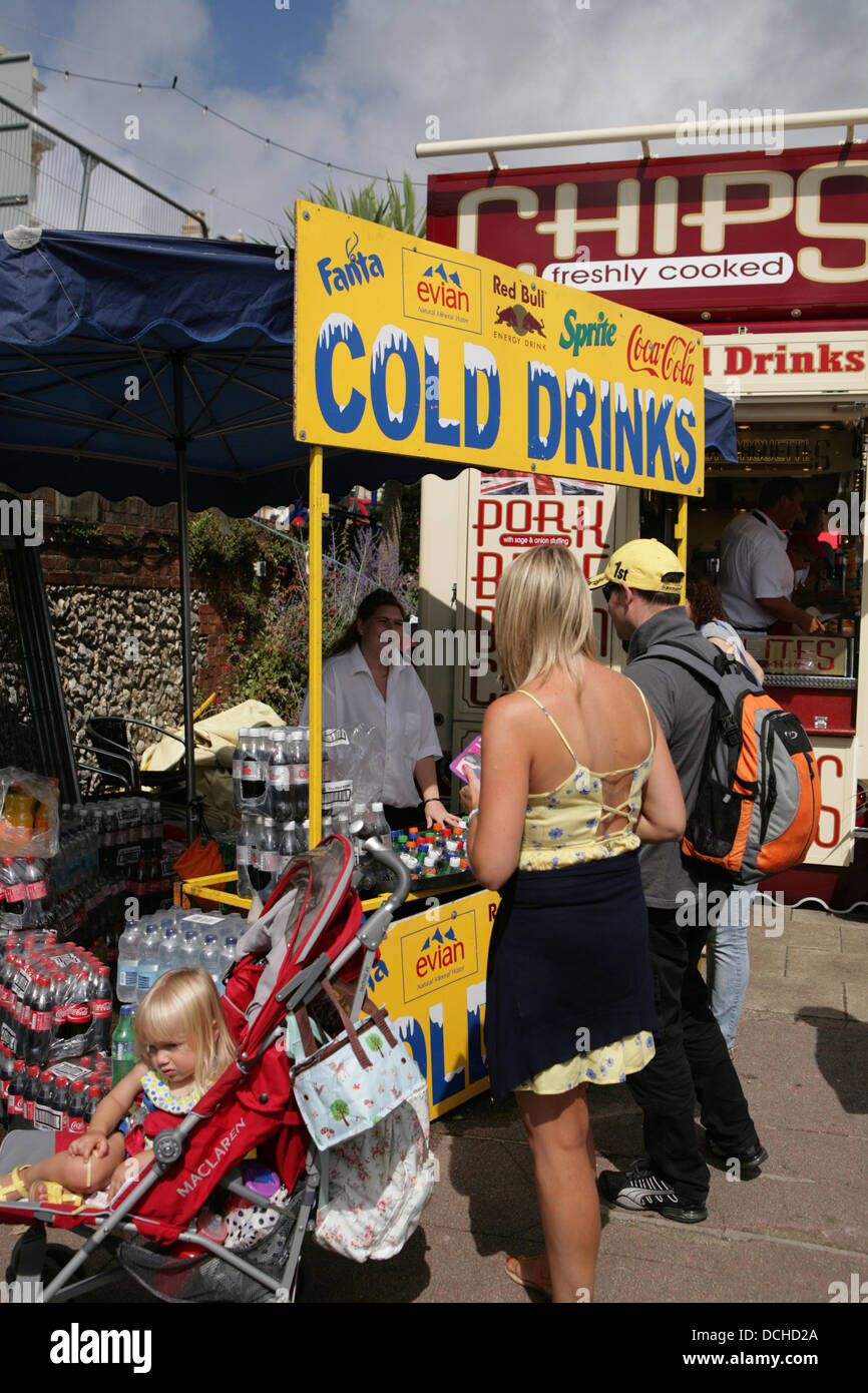 Much needed cold drinks sell well in the sunshine during the Aibourne ...