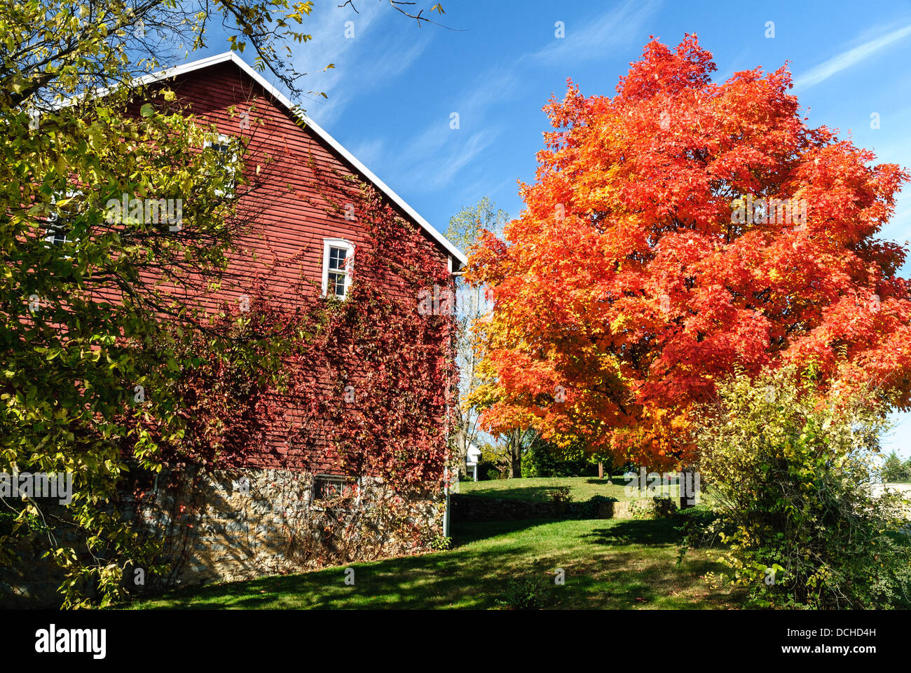Red Barn & Fall Colors, Outside Winchester, Frederick County, Virginia ...